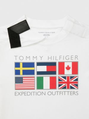 Adaptive T Shirt Met Reflecterende Vlaggen Wit Tommy Hilfiger
