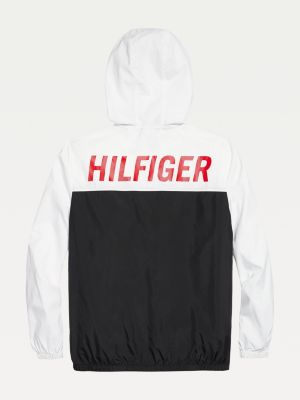 Adaptive Verstaubare Color Block Jacke Weiß Tommy Hilfiger