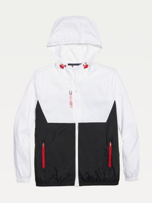 Adaptive Verstaubare Color Block Jacke Weiß Tommy Hilfiger