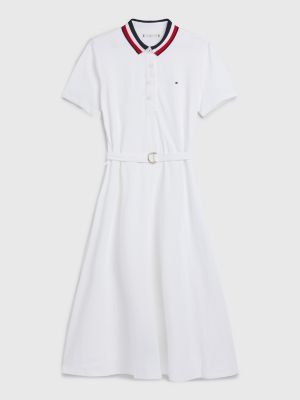 Adaptive Midi Polokleid Mit Branding Weiß Tommy Hilfiger