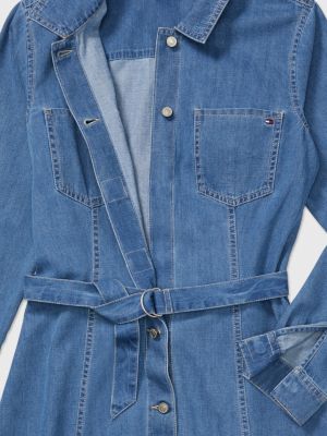 Adaptive Knielanges Fit And Flare Jeanskleid Blau Tommy Hilfiger
