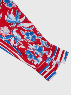 Adaptive Regular Fit Bluse Mit Schal Print Rot Tommy Hilfiger