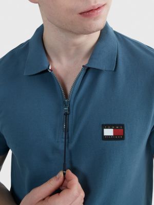 Polo Adaptive Slim Fit Con Nastro Iconico Blu Tommy Hilfiger