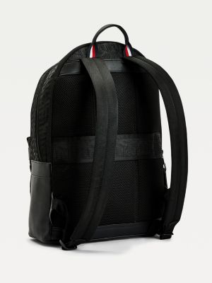 Rucksack Mit Monogramm Print Schwarz Tommy Hilfiger