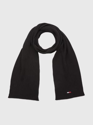 Rib-Knit Flag Scarf | BLACK | Tommy Hilfiger