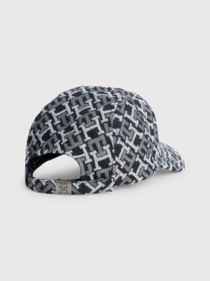 Gorra Vaquera Con Monogramas Th En Jacquard Azul Tommy Hilfiger