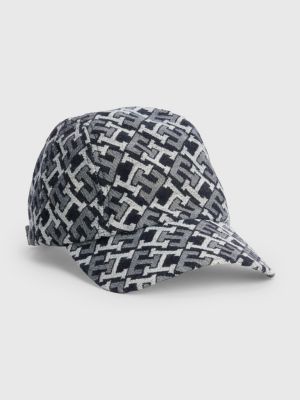 Gorra Vaquera Con Monogramas Th En Jacquard Azul Tommy Hilfiger