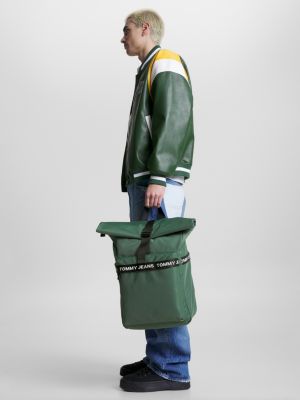 Essential Rucksack Mit Rolltop Design GrÜn Tommy Hilfiger