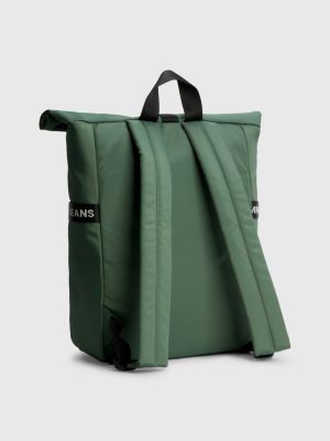 Essential Rucksack Mit Rolltop Design GrÜn Tommy Hilfiger