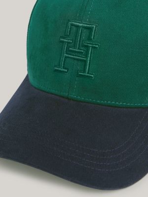 Th Monogram Brushed Six Panel Cap Green Tommy Hilfiger