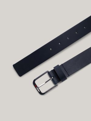 Leren Riem Met Vierkante Gesp Blauw Tommy Hilfiger