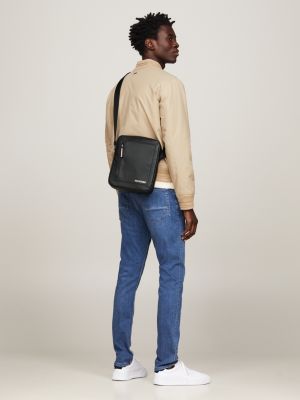 Pique Textured Small Reporter Bag Black Tommy Hilfiger