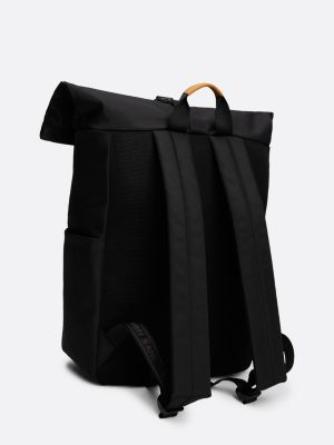 Essential Badge Roll Top Backpack Black Tommy Hilfiger
