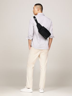 Repeat Logo Strap Crossover Bag Black Tommy Hilfiger