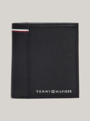 Logo Trifold Leather Wallet | Black | Tommy Hilfiger