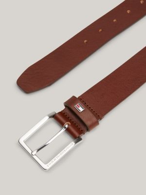 Ledergürtel Mit Flag Aus Emaille Braun Tommy Hilfiger