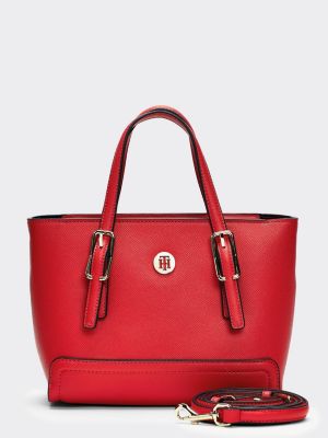 Kleine Tote Bag Mit Emblem Rot Tommy Hilfiger