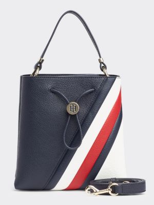Borsa A Secchiello Piccola Con Nastro Iconico Blu Tommy Hilfiger