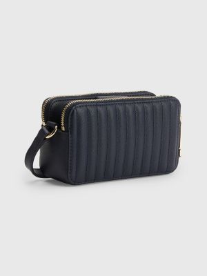 Quilted Th Monogram Crossover Camera Bag Blue Tommy Hilfiger