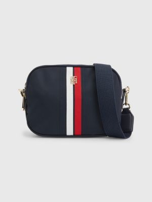 Monogram Stripe Nylon Crossover Bag | BLUE | Tommy Hilfiger