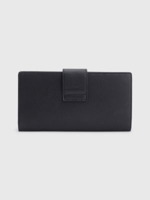 Large Flap Wallet Black Tommy Hilfiger