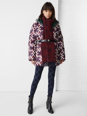 Th Monogram Iconic Blanket Scarf Red Tommy Hilfiger