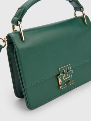 Crossbody Tasche Aus Leder GrÜn Tommy Hilfiger