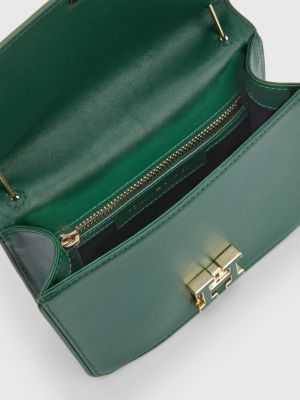 Crossbody Tasche Aus Leder GrÜn Tommy Hilfiger
