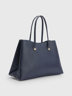 Borsa Da Lavoro Con Nastro Iconico Blu Tommy Hilfiger