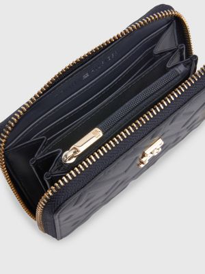 Iconic Monogram Embossed Medium Wallet Blue Tommy Hilfiger