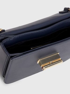 Turnlock Kleine Crossbody Tasche Aus Leder Blau Tommy Hilfiger