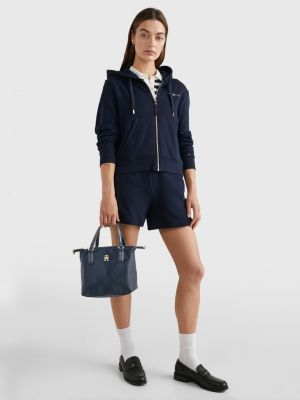 Kleine Tote Bag Mit Monogramm Blau Tommy Hilfiger