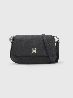 Borsa A Tracolla Con Finitura Zigrinata Nero Tommy Hilfiger