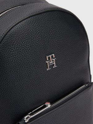 Pebble Grain Monogram Backpack Black Tommy Hilfiger