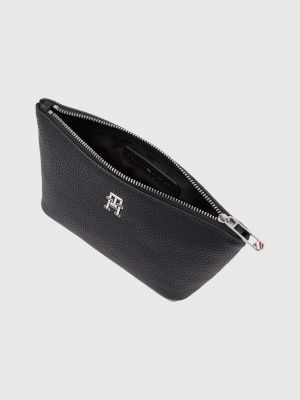Pebble Grain Monogram Washbag Black Tommy Hilfiger