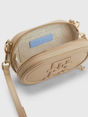 Textured Monogram Crossover Camera Bag Beige Tommy Hilfiger