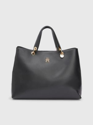 Chic Satchel mit Monogramm | SCHWARZ | Tommy Hilfiger