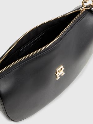 Sac Demi Lune à Bandoulière En Chaîne Noir Tommy Hilfiger