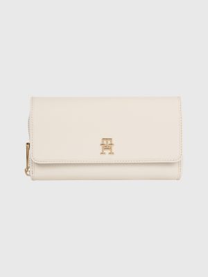 Th City Monogram Flap Large Wallet Beige Tommy Hilfiger