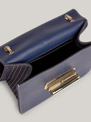 Turn Lock Denim Shoulder Bag | BLUE | Tommy Hilfiger