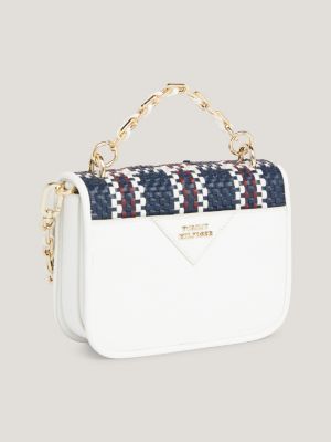 Turn Lock Crossbody Tasche Aus Leder Blau Tommy Hilfiger