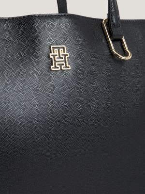 Th Monogram Business Tasche Mit Emblem Schwarz Tommy Hilfiger