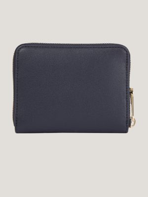 Th Monogram Medium Zip Around Wallet Blue Tommy Hilfiger