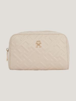Iconic Embossed TH Monogram Washbag | BEIGE | Tommy Hilfiger