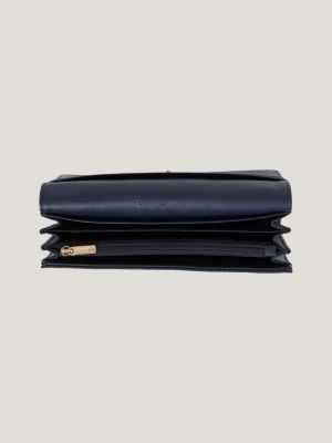 Th Emblem Signature Large Flap Wallet Blue Tommy Hilfiger