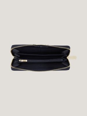 Signature Large Recycled Zip Around Wallet Blue Tommy Hilfiger