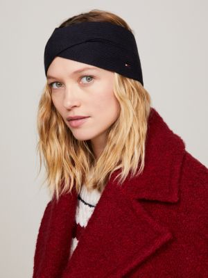 Essential Flag Rib Knit Headband Blue Tommy Hilfiger