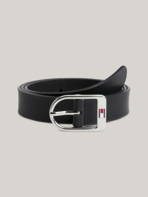 Essential Flag Leren Riem Zwart Tommy Hilfiger