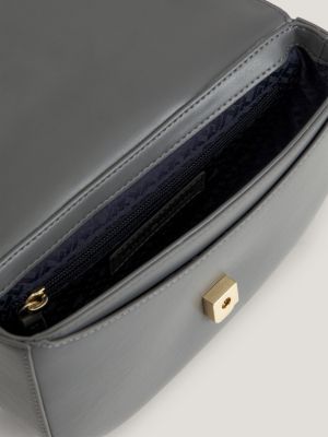 Crossbody Tasche Mit Kette An Klappe Grau Tommy Hilfiger