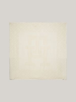 Essential Chic Th Monogram Large Square Scarf Beige Tommy Hilfiger